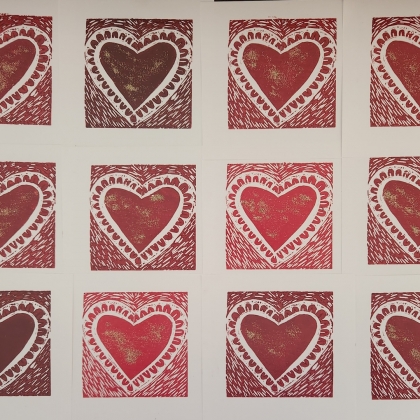 Printmaking Valentine's Day Cards - Visual Arts Brampton